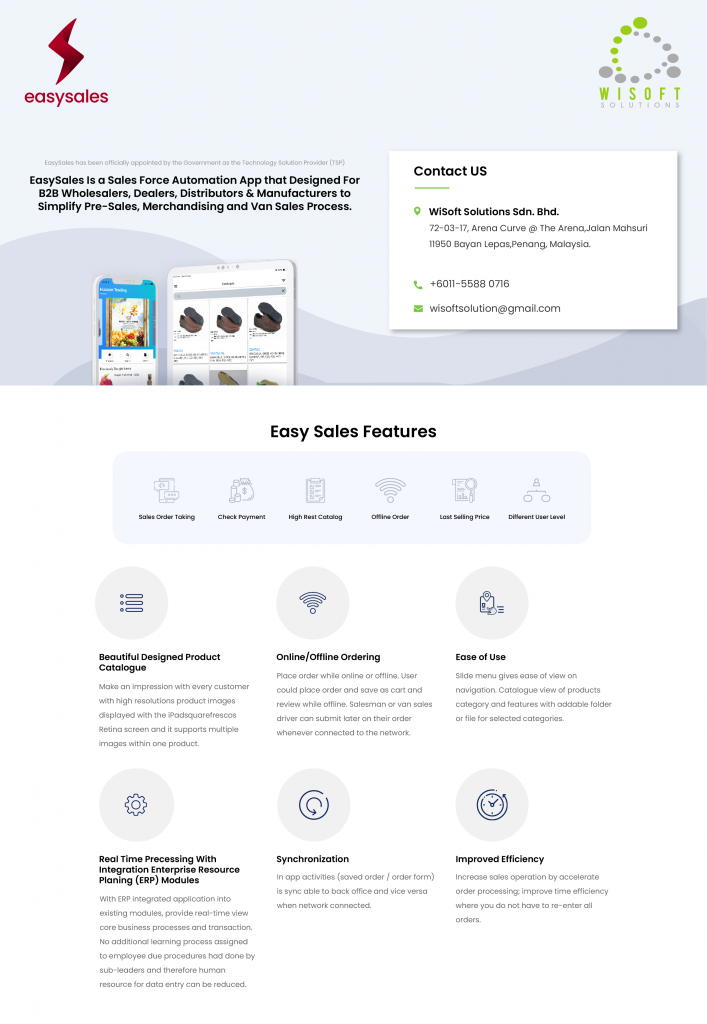 Salesman Apps - Easy Sales - Wisoft